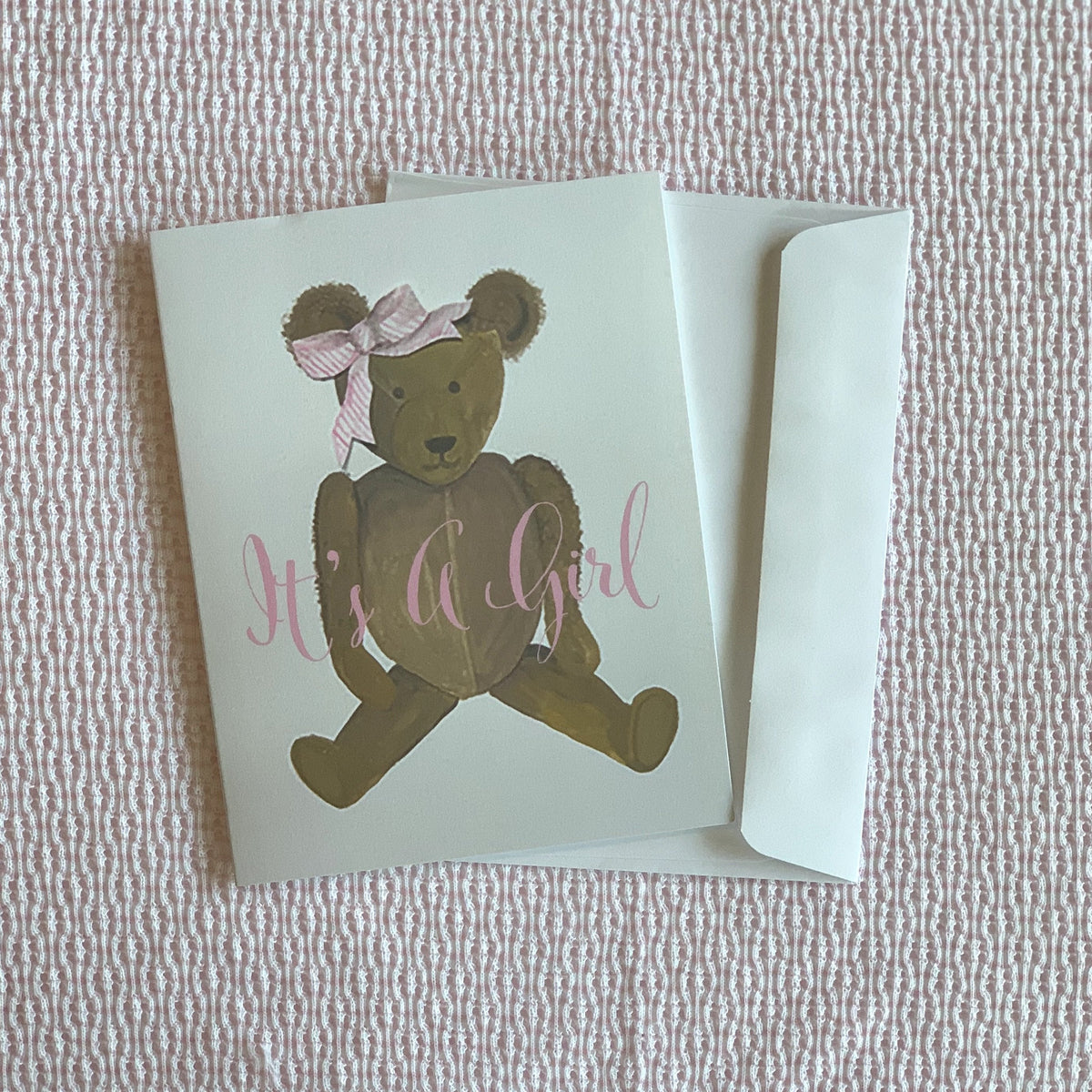 Theodora Teddy Bear Stationery || Girl Teddy Bear Thank You Notes – Old ...