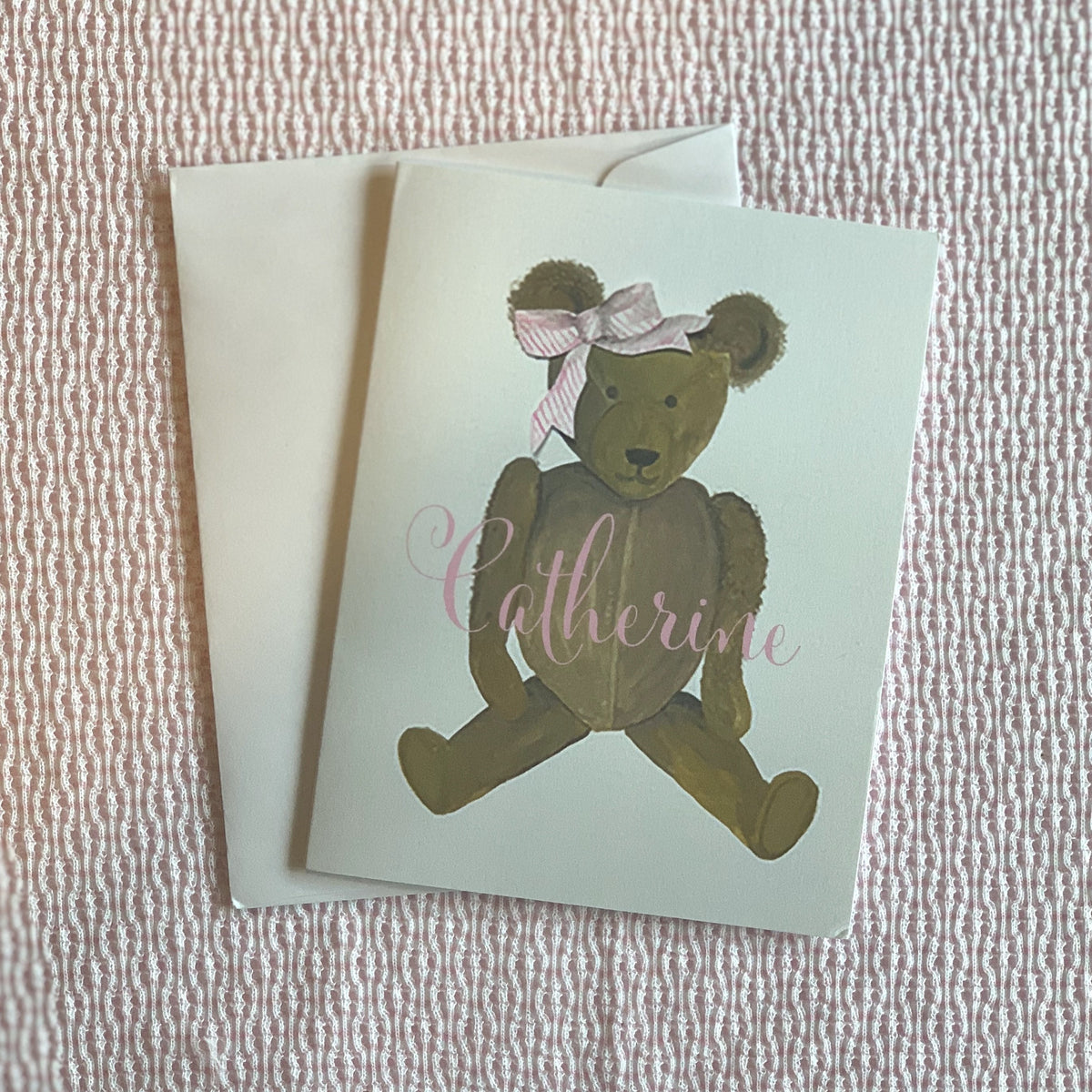 Theodora Teddy Bear Stationery || Girl Teddy Bear Thank You Notes – Old ...